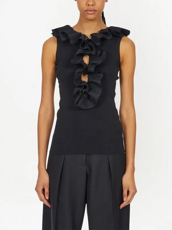 FERRAGAMO Ruffle-trim Wool Vest