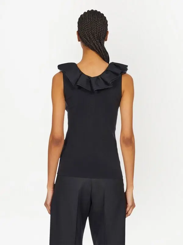 FERRAGAMO Ruffle-trim Wool Vest
