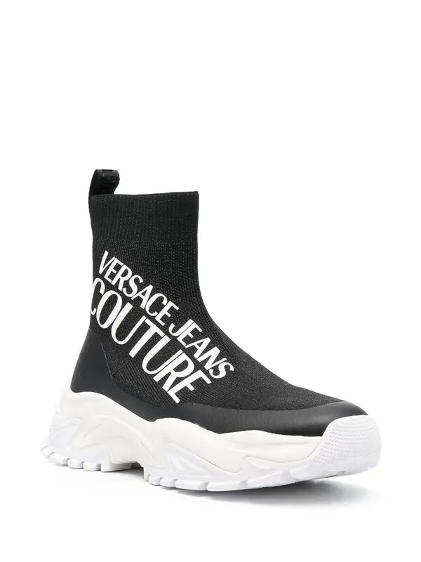 Versace Logo-print Sock-style Sneakers