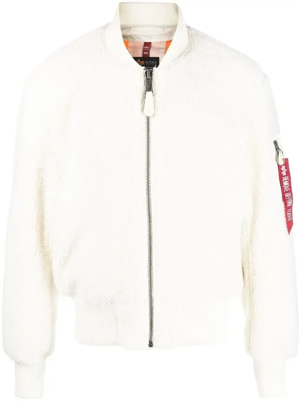 Alpha Industries Faux-shearling Bomber Jacket - Neutrals