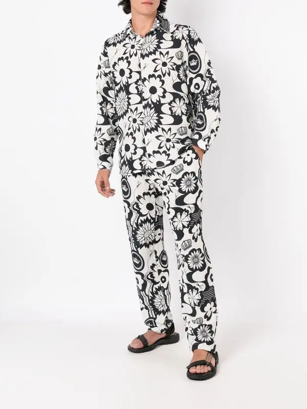 AMIR SLAMA Graphic-print Long-sleeve Shirt