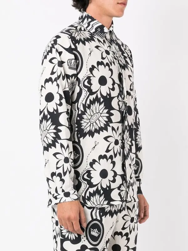 AMIR SLAMA Graphic-print Long-sleeve Shirt