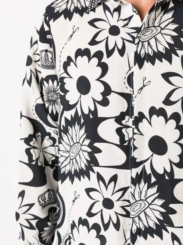 AMIR SLAMA Graphic-print Long-sleeve Shirt