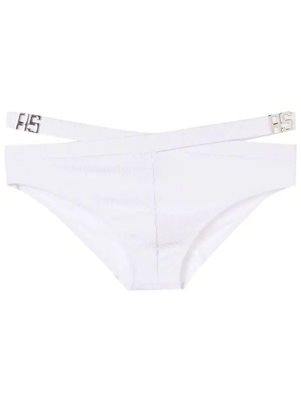 AMIR SLAMA Cut-out Logo Swimming Trunks - White