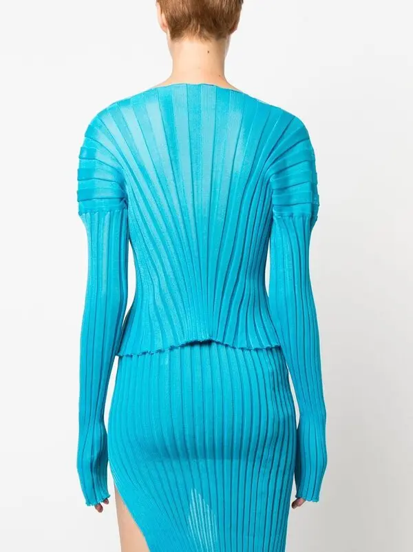 A. ROEGE HOVE Katrina Ribbed Knit Lace-up Top
