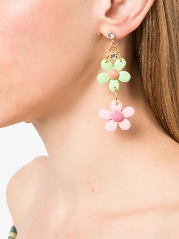 AMIR SLAMA Flower Charm Drop Earrings