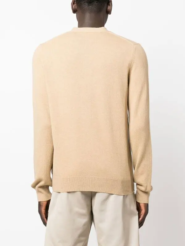 Play Comme Des Garcon Logo-embroidered Cardigan - Neutrals