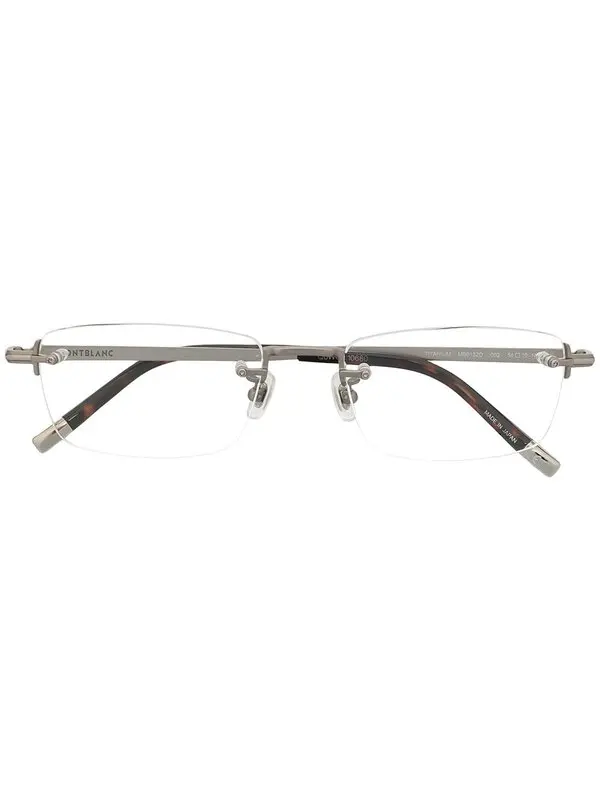Montblanc Rectangular Rimless Eyeglasses - Silver