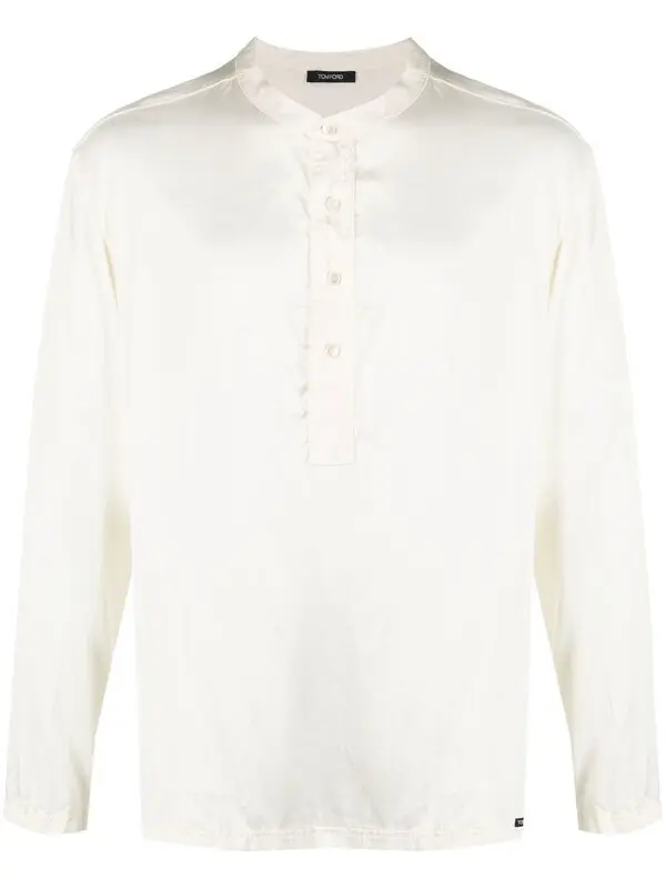 TOM FORD Button-placket Satin Shirt