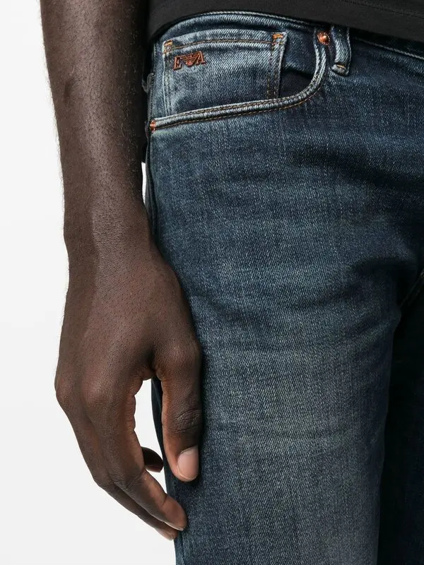 Emporio Armani Stonewashed Straight-leg Jeans