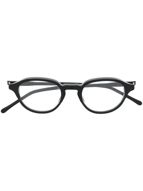 Gucci Logo-print Round-frame Glasses - Black
