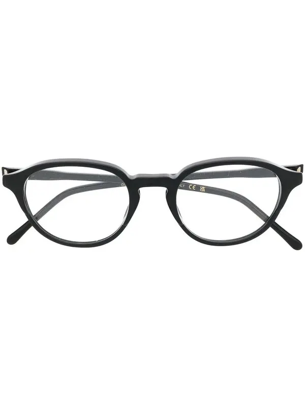 Gucci Logo-print Round-frame Glasses - Black