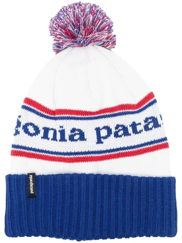 Patagonia Logo-intarsia Bobble Beanie - Blue