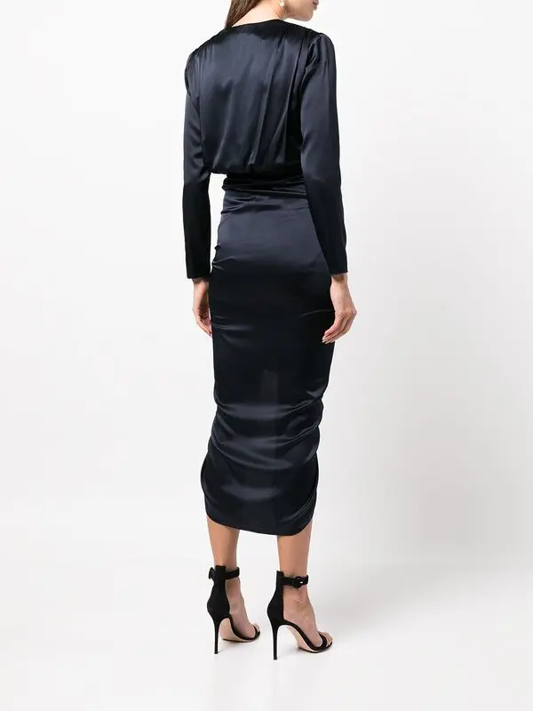 Veronica Beard Cameri Long-sleeve Midi Dress
