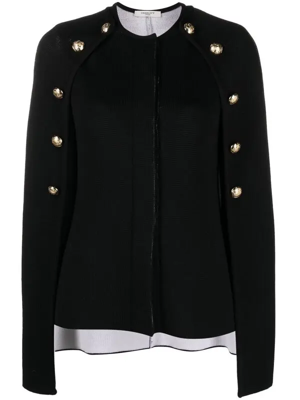 CHARLOTT Button-embellished Cape Jumper