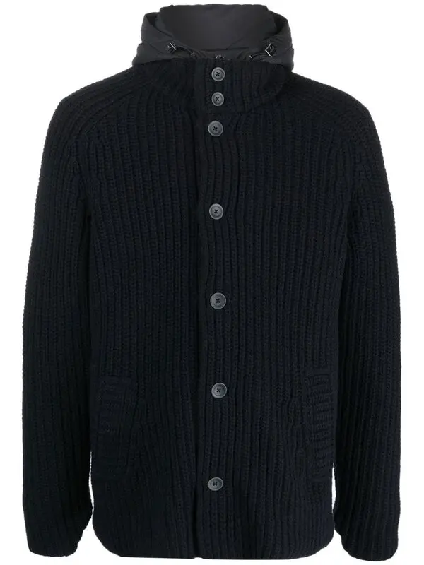 Herno Padded-hood Knit Jacket