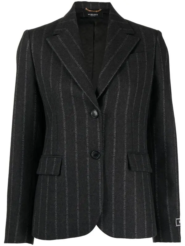 Versace Logo-pinstripe Blazer