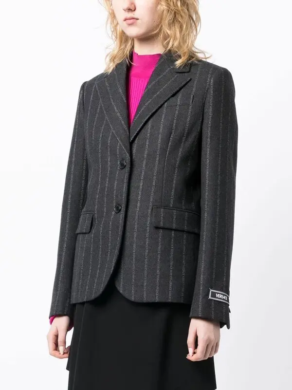 Versace Logo-pinstripe Blazer