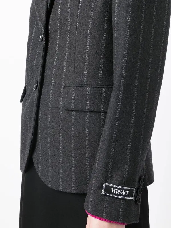 Versace Logo-pinstripe Blazer