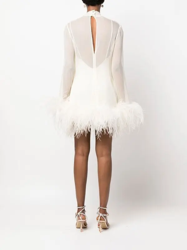 TALLER MARMO Gina Spirito Feather-trim Mini Dress