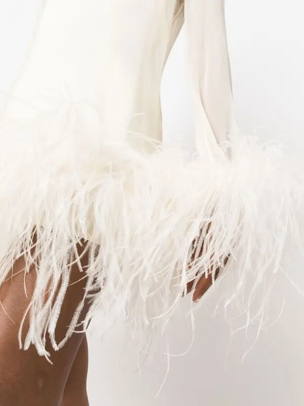 TALLER MARMO Gina Spirito Feather-trim Mini Dress