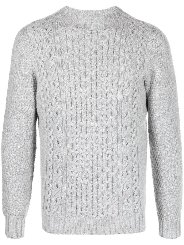 DRUMOHR Cable-knit Fitted Jumper - Grey