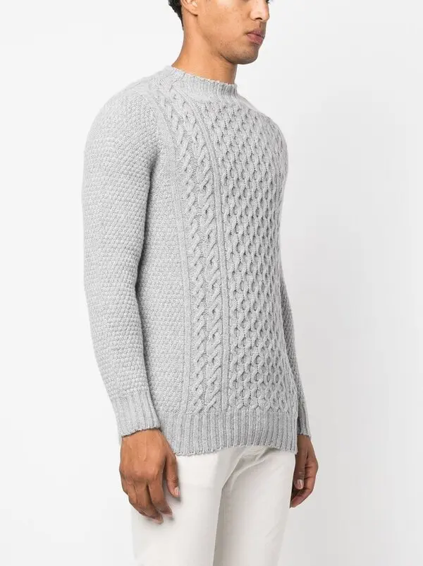 DRUMOHR Cable-knit Fitted Jumper - Grey