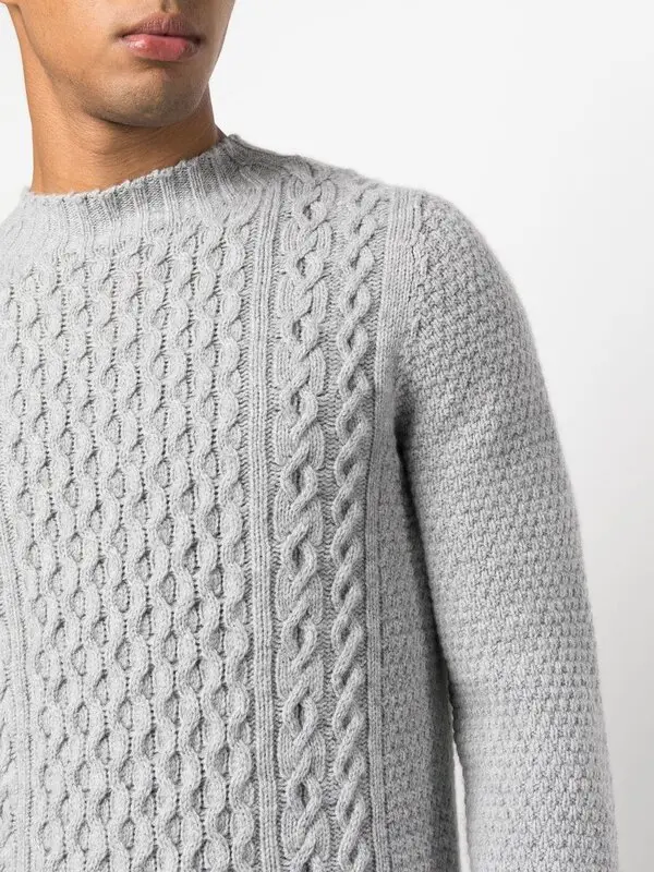 DRUMOHR Cable-knit Fitted Jumper - Grey