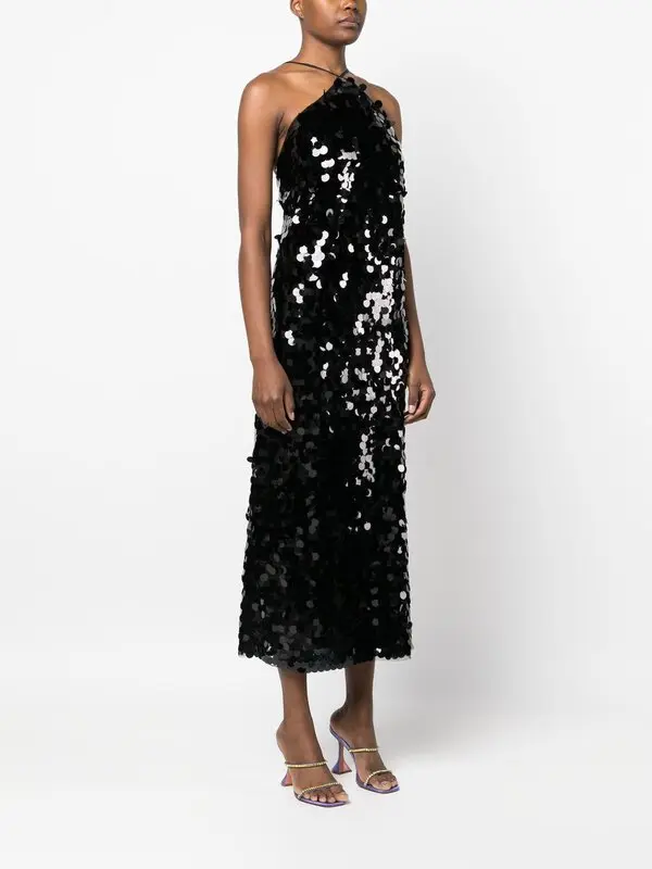 ROTATE BY BIRGER CHRISTENSEN Sequin Halterneck Midi Dress