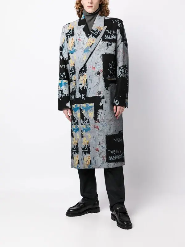 MISBHV Graphic-print Double-breasted Coat