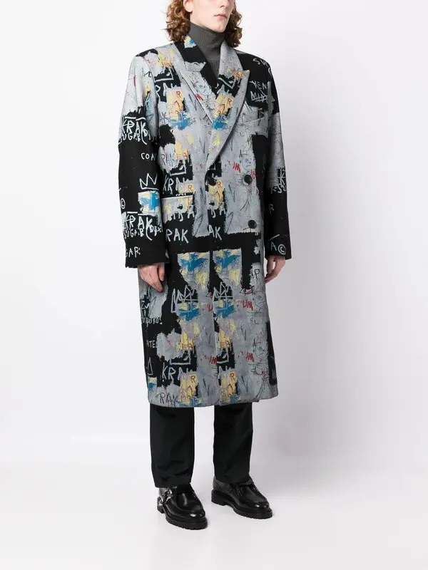 MISBHV Graphic-print Double-breasted Coat