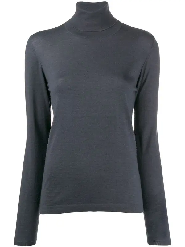 Brunello Cucinelli Fitted Roll Neck Sweater - Blue
