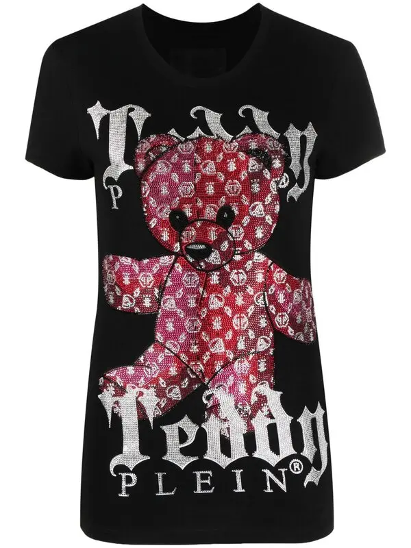 Philipp Plein Monogram Teddy-print T-shirt - Black