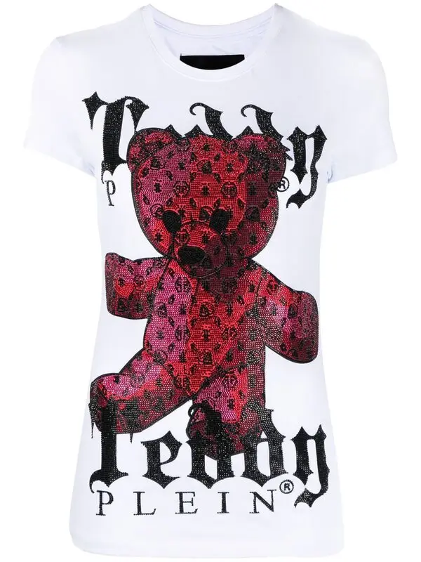Philipp Plein Monogram Teddy-print T-shirt - White
