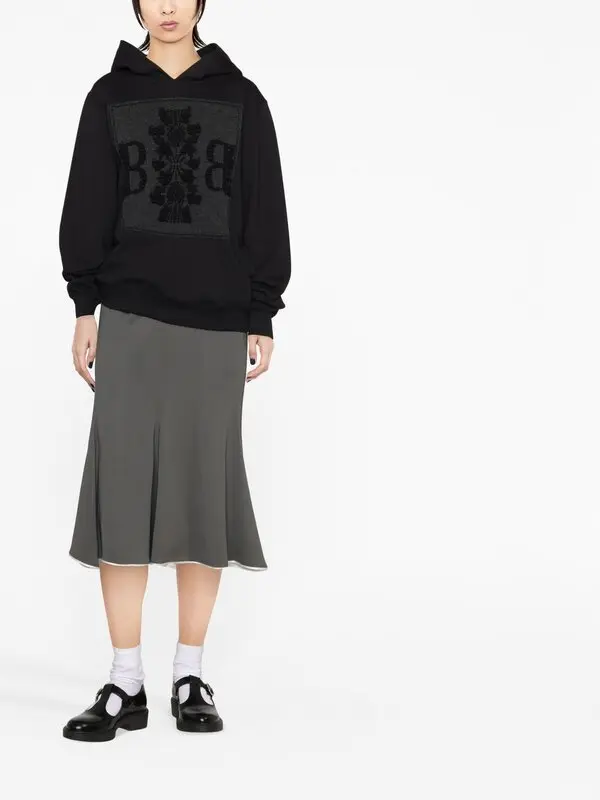 BARRIE Logo-patch Cotton Hoodie - Black