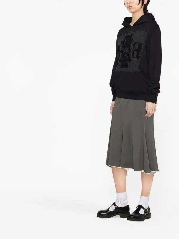 BARRIE Logo-patch Cotton Hoodie - Black