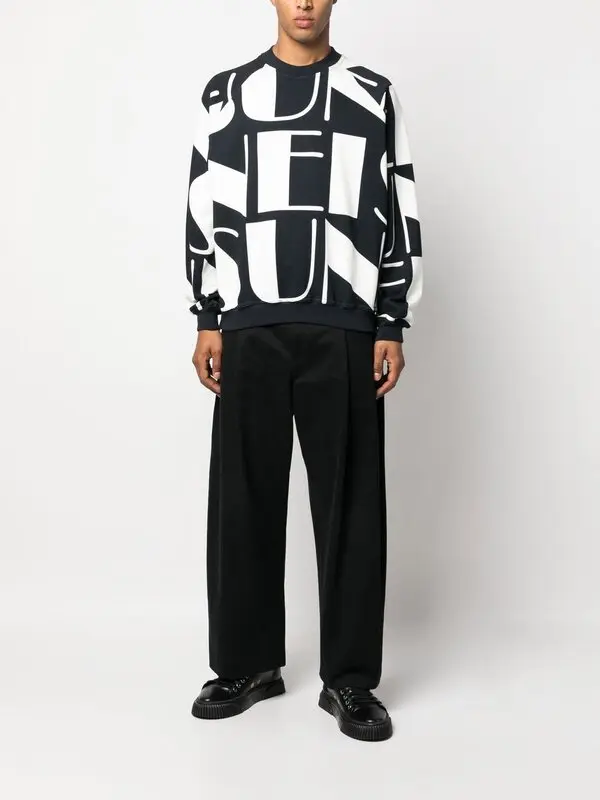 Sunnei Logo-print Long-sleeve Sweatshirt - Blue