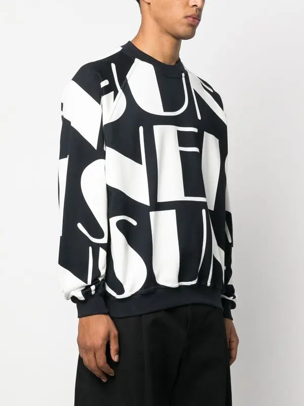 Sunnei Logo-print Long-sleeve Sweatshirt - Blue