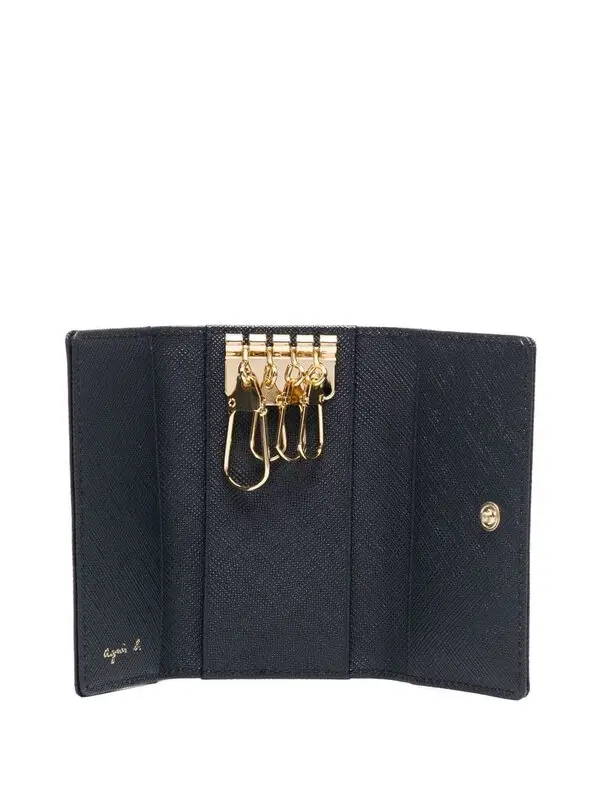 AGNES B. Logo-detail Leather Key Holder