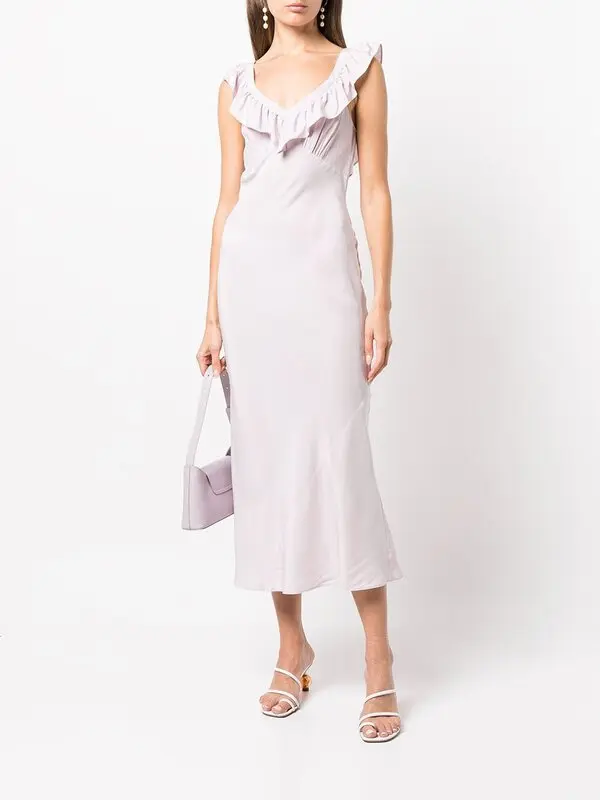 cillian silk dress Reformation Cillian Midi Dress - Pink