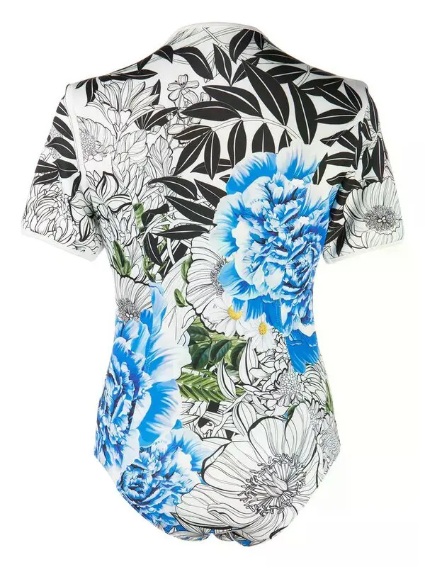 MARY KATRANTZOU Floral Print Short-sleeve One-piece