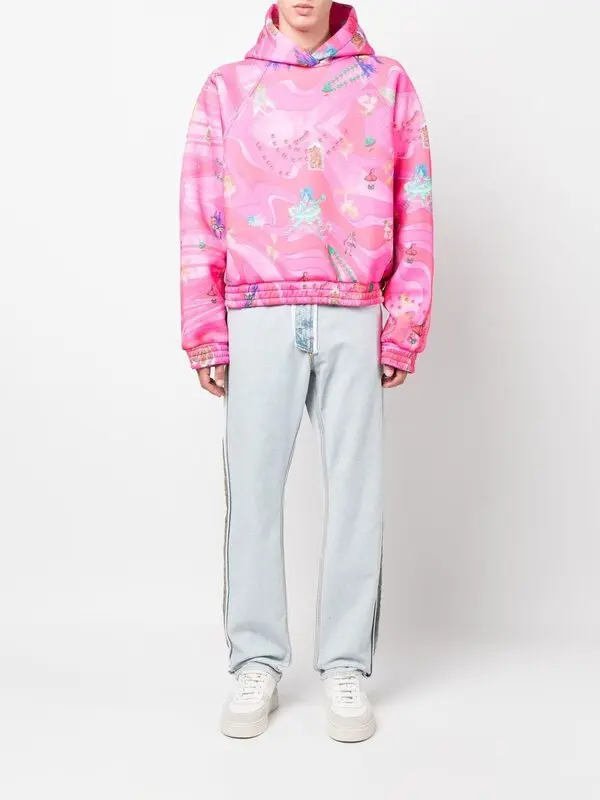 LIBERAL YOUTH MINISTRY Graphic-print Pullover Hoodie - Pink