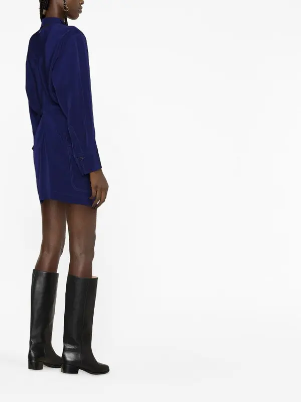 Victoria Beckham Flap-pocket Mini Dress - Blue