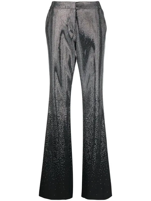 Off-White Crystal-embellished Wide-leg Trousers