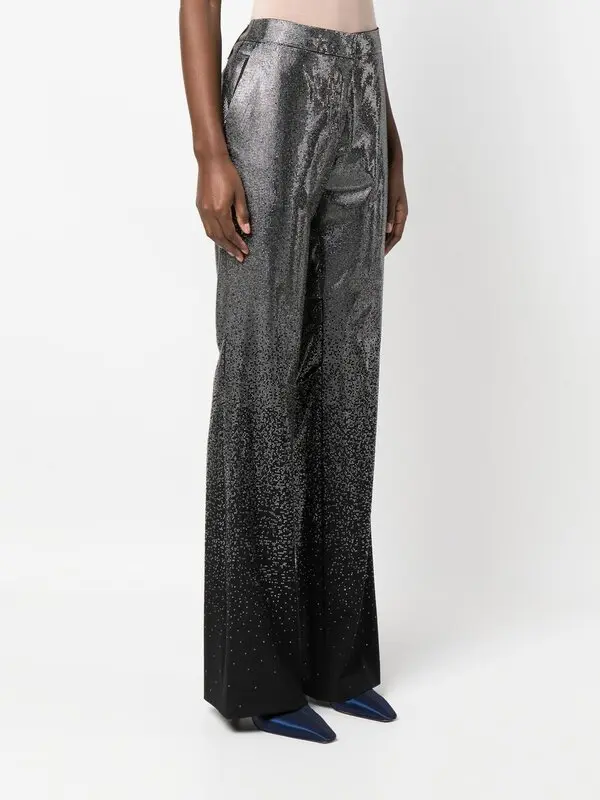 Off-White Crystal-embellished Wide-leg Trousers