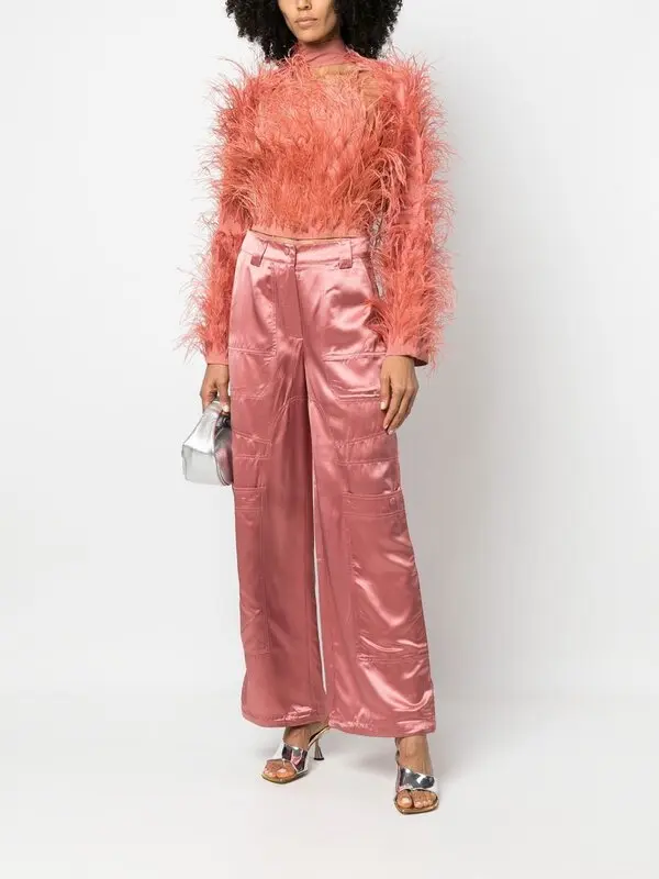 Cult Gaia Feather-embellished Bolero