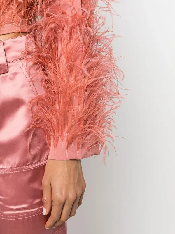 Cult Gaia Feather-embellished Bolero