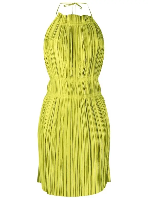 Cult Gaia Bethanie Plissé Mini Dress - Green