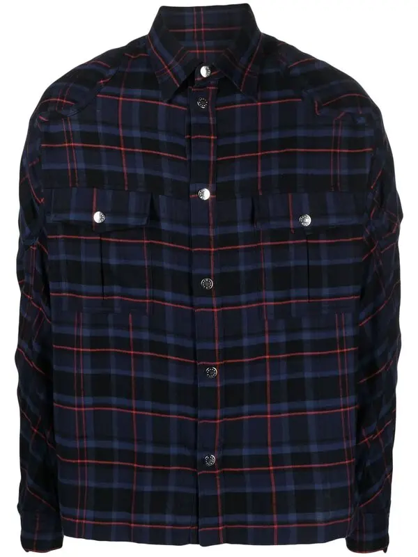 GMBH Plaid-check Print Shirt - Blue