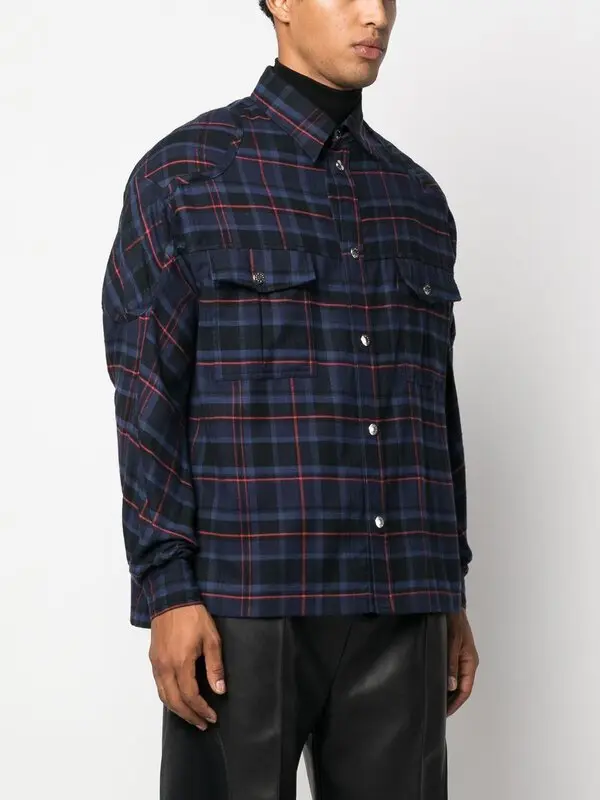 GMBH Plaid-check Print Shirt - Blue